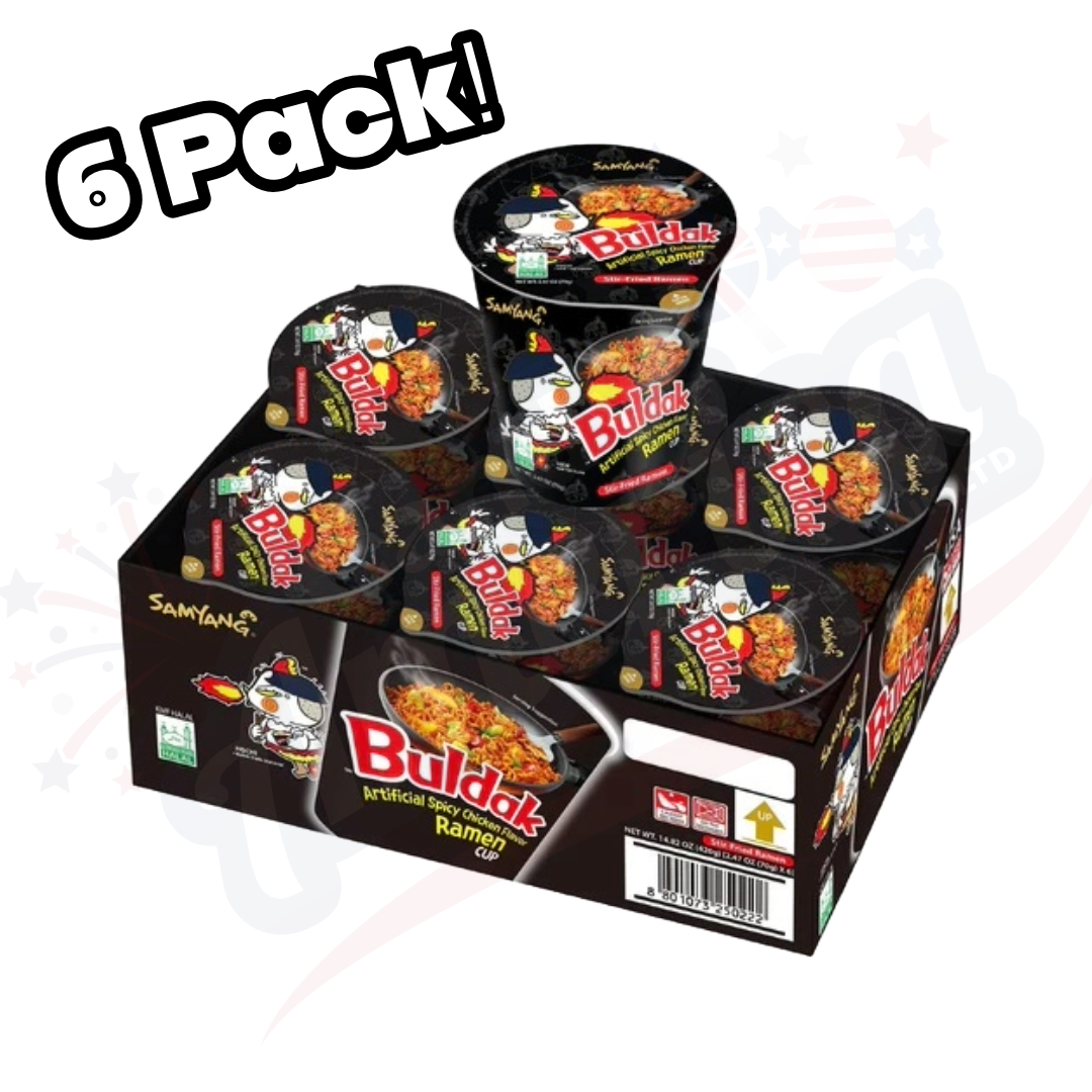 Samyang Buldak Hot Chicken Ramen Cup Noodle 70g 6 Pack – Candy America