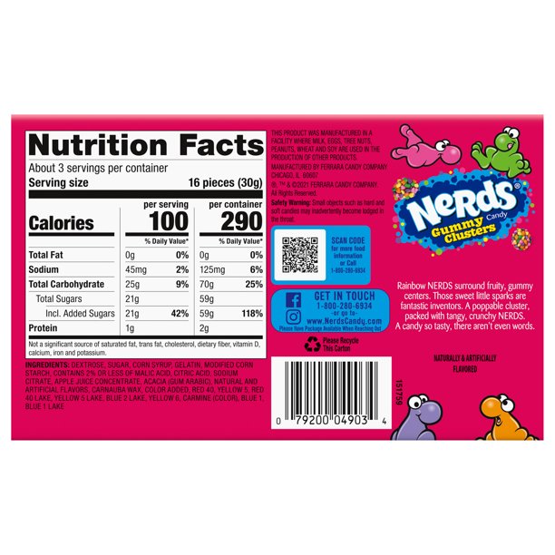 Nerds Gummy Clusters 85g – Candy America